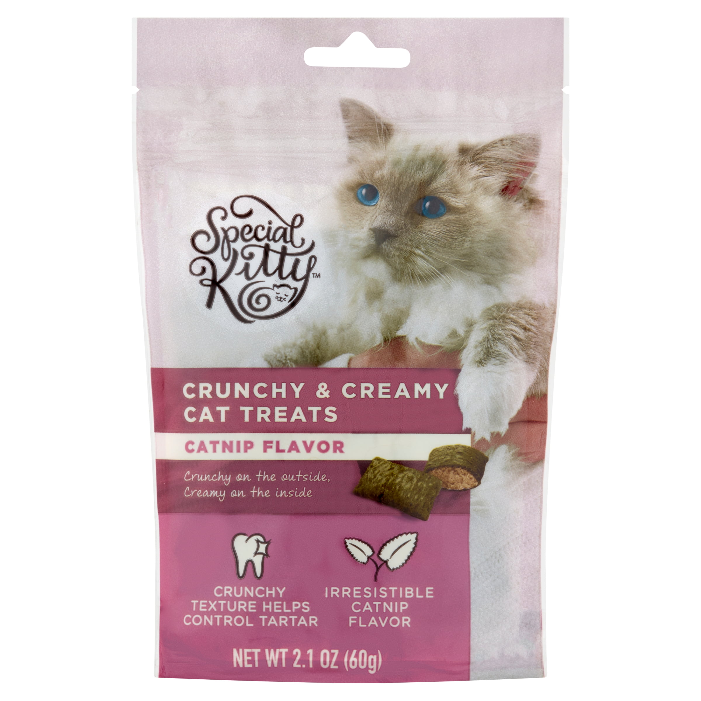 Special Kitty Crunchy & Creamy Cat Treats, Catnip Flavor, 2.1 oz ...