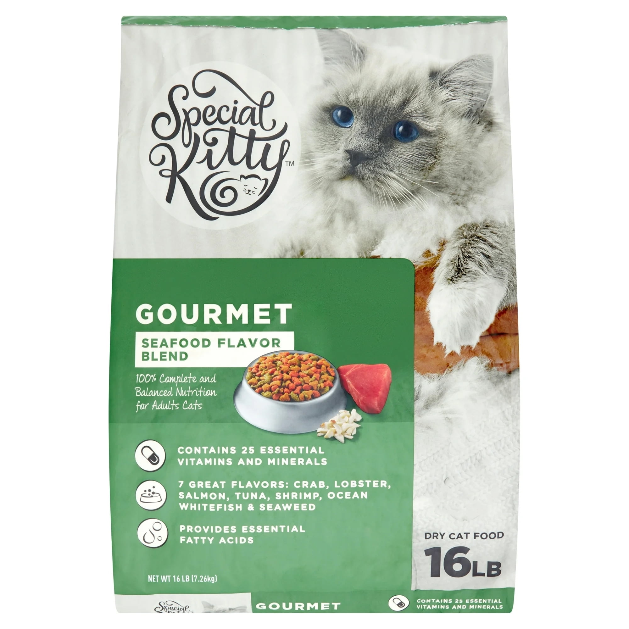 SPECIAL KITTY GOURMET SEAFOOD FLAVOR ADULT CAT FOOD 16 lb - Walmart.com