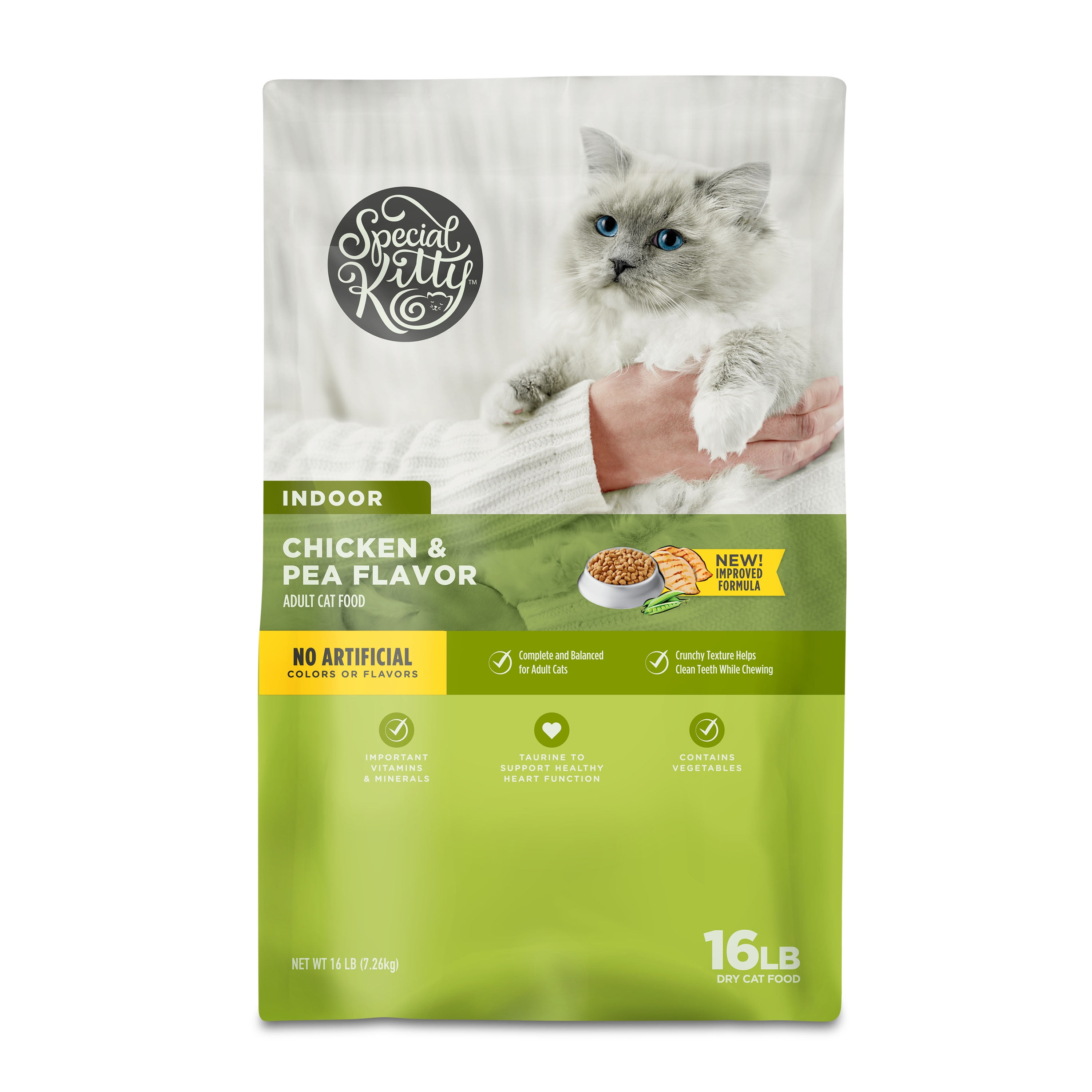 Special Kitty Indoor Formula Chicken & Pea Flavor Dry Cat Food, 16 lb ...