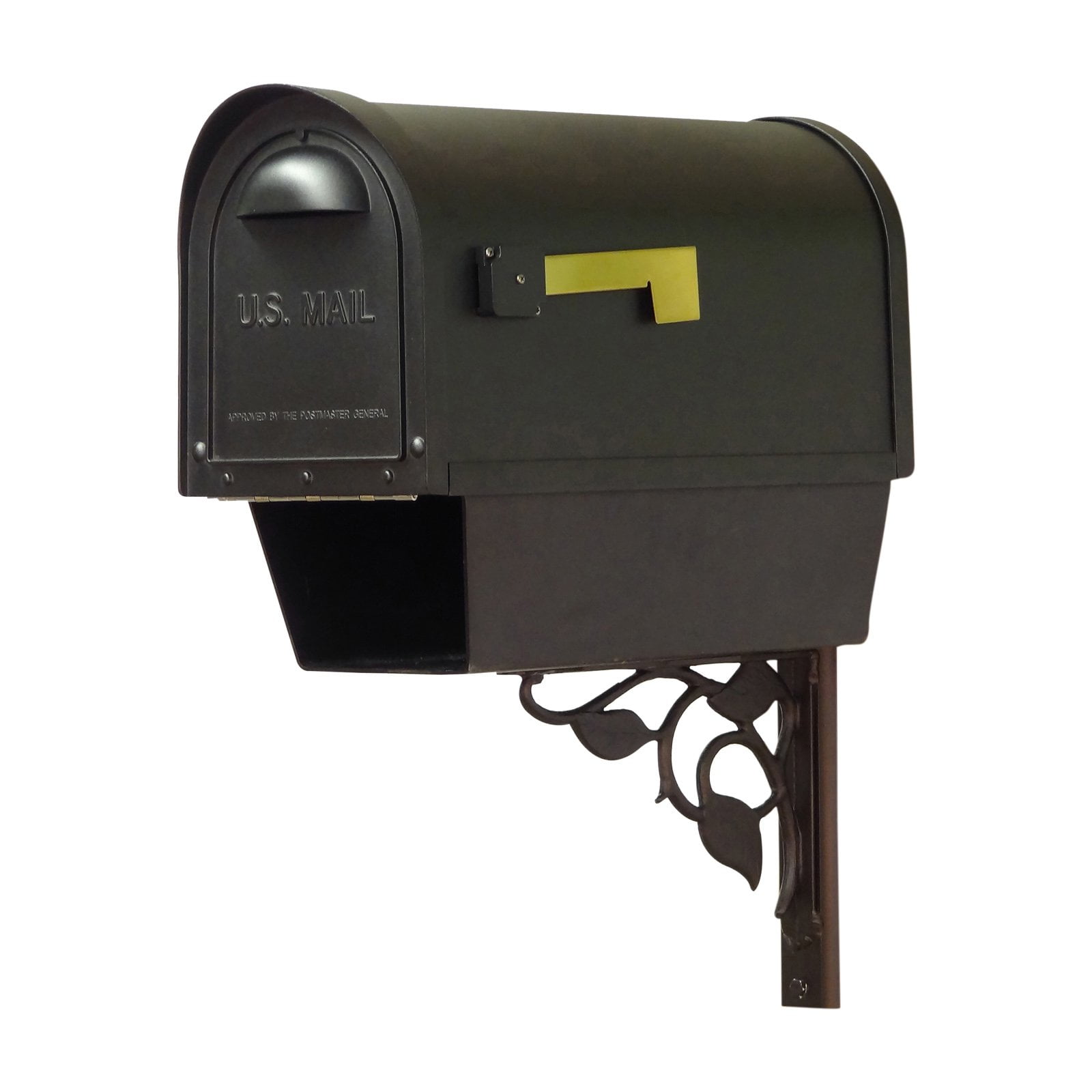 Classic Curbside Mailbox with Newspaper tube and Floral front single ...