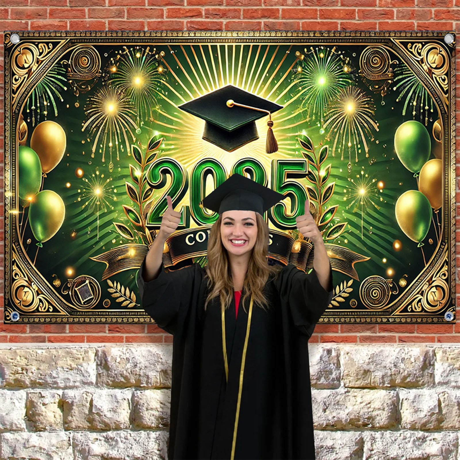 Special Offer! Graduation Backdrop Decorations, Congrats Grad Banner ...