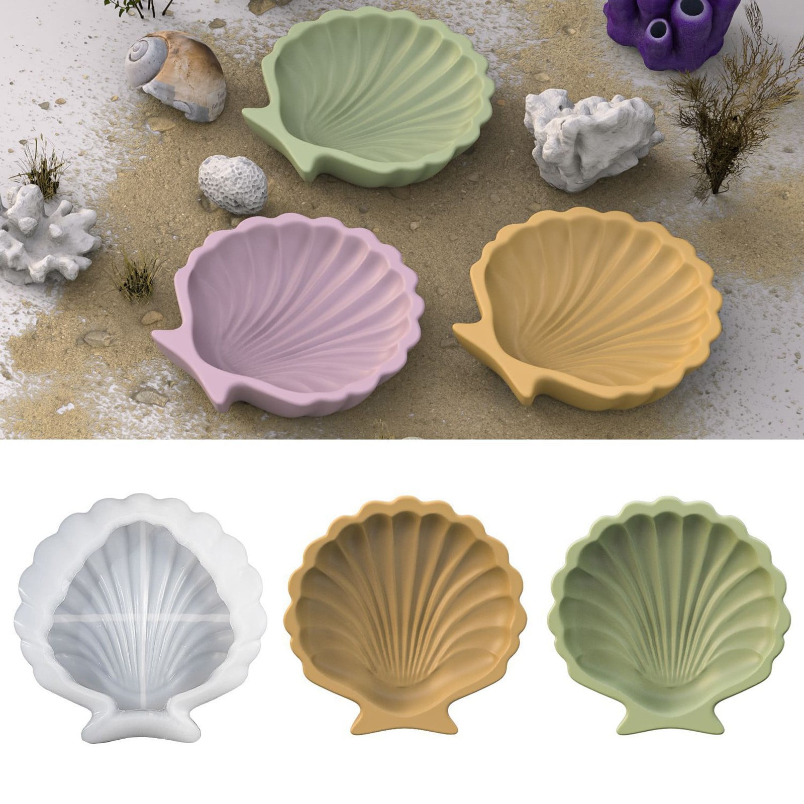 Special Offer! Ywbawe Ocean Shells Tray Mould, DIY Dropping Mould for ...