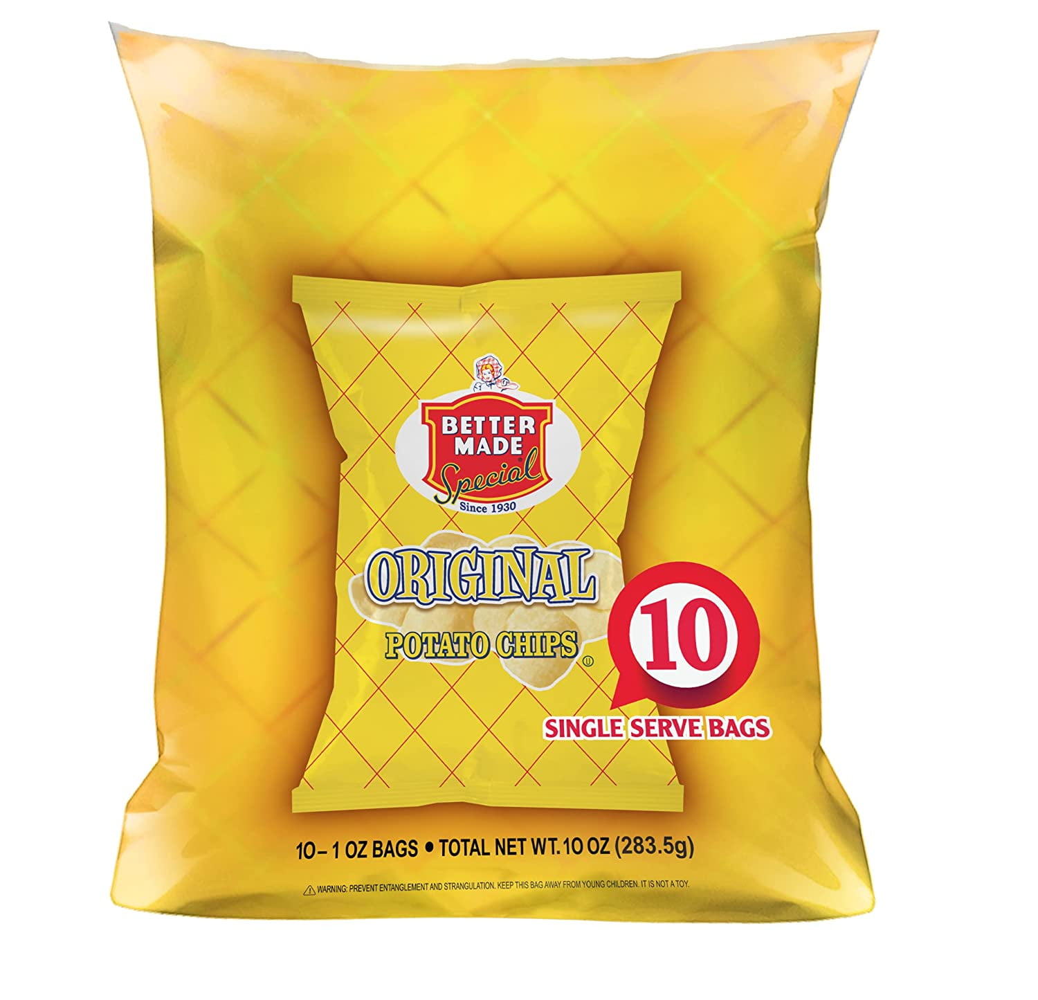 Special Original Potato Chips Ten Pack (10) x Lunch Snack Bags 1oz ...