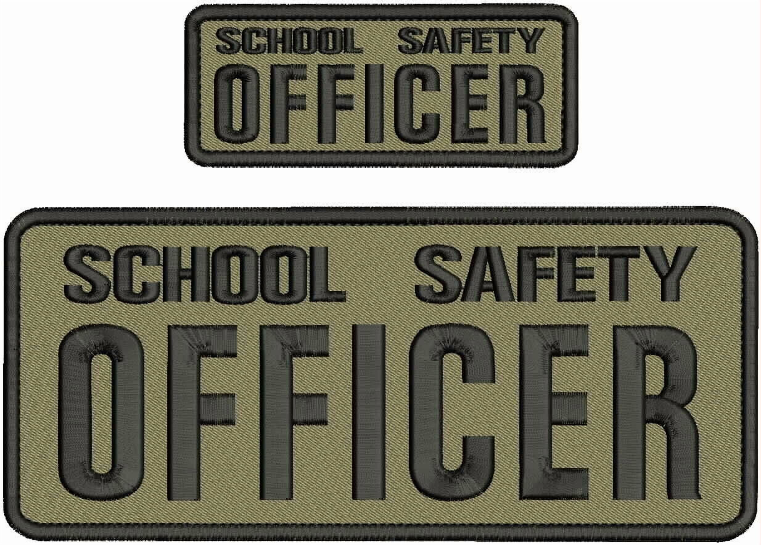 Special Patches Hook On Back Patches for Uniform for School Safety "Officer" 2 Emb Patches 10X4 ...