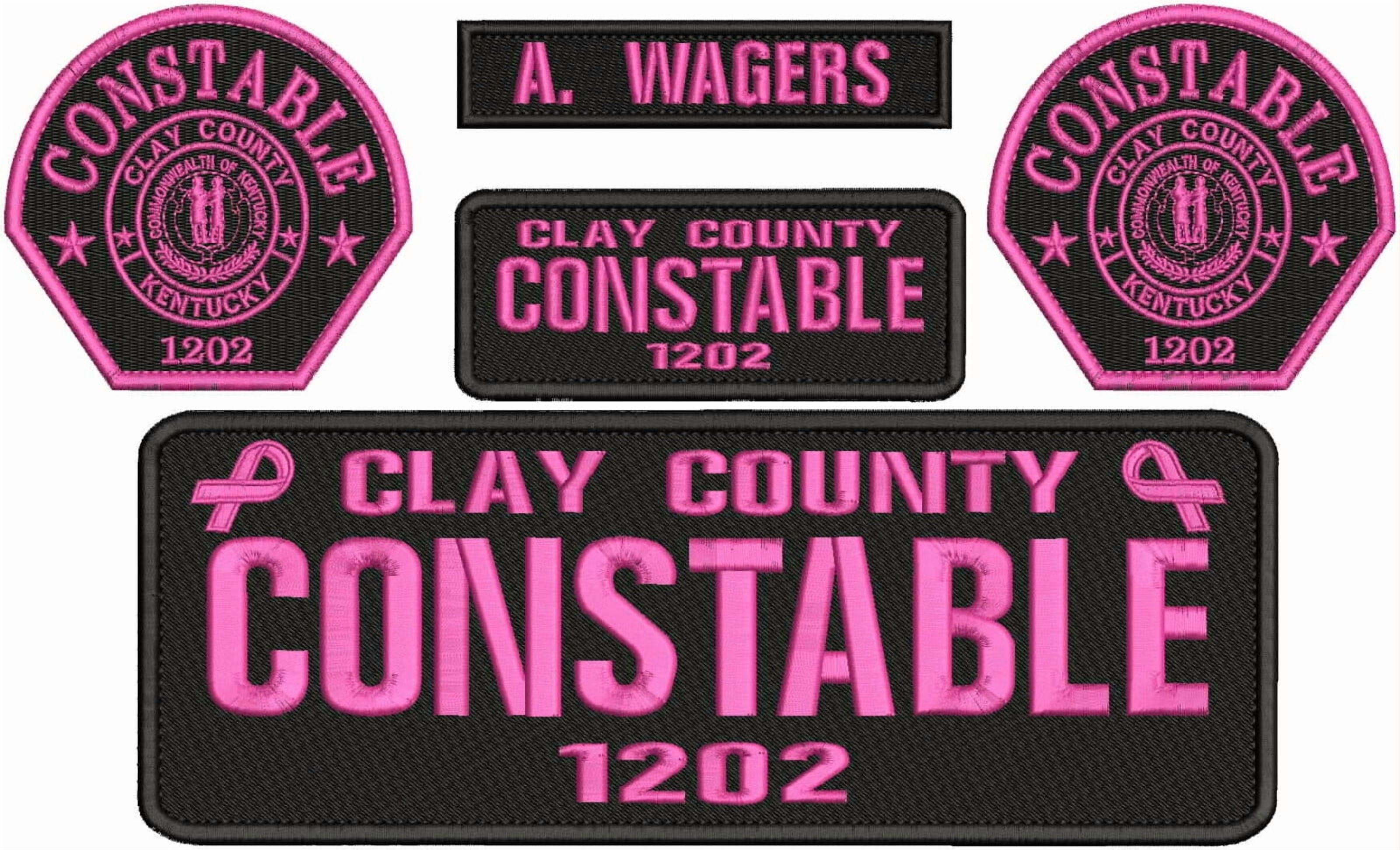 Special Patches Hook On Back Patches for Uniform for Clay County Constable 1202 Emb Patch 4X10 ...