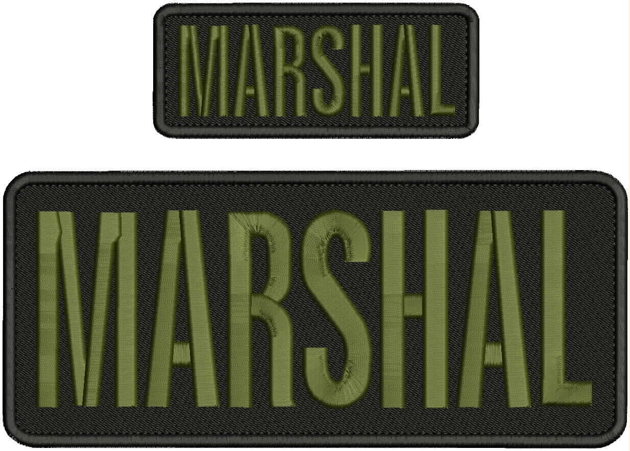 Special Patches Hook On Back Patches for Uniform for "Marshal" Emb Patch 4X10 And 2X5 Hook On ...