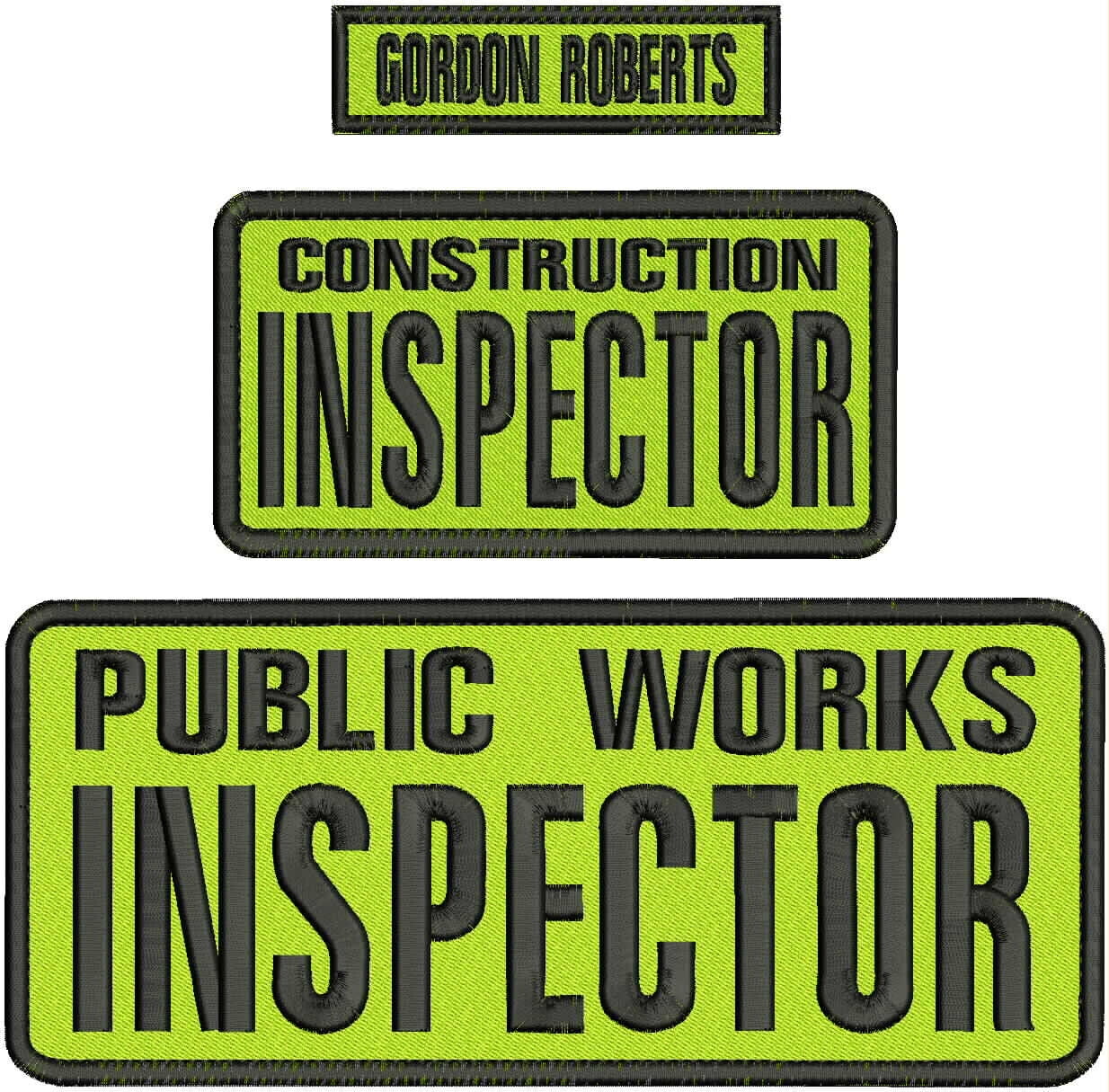 Special Patches Hook On Back Patches for Uniform for P W Inspector Emb Patch 4X10 1X4 And 3X6 ...