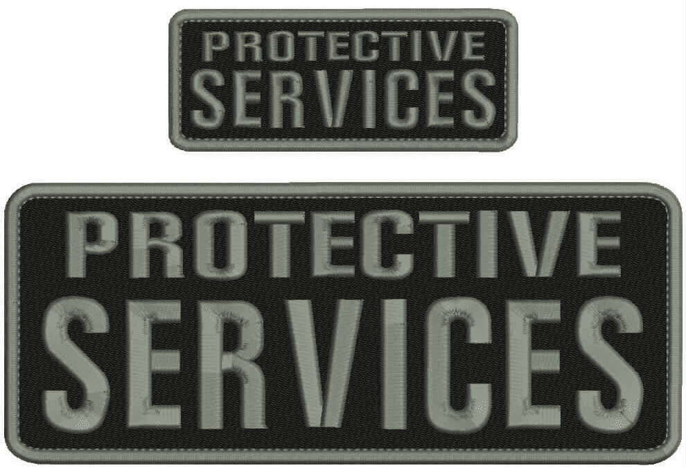 Special Patches Hook On Back Patches for Uniform for Protective Services Emb Patch 4X10 And 2X5 ...