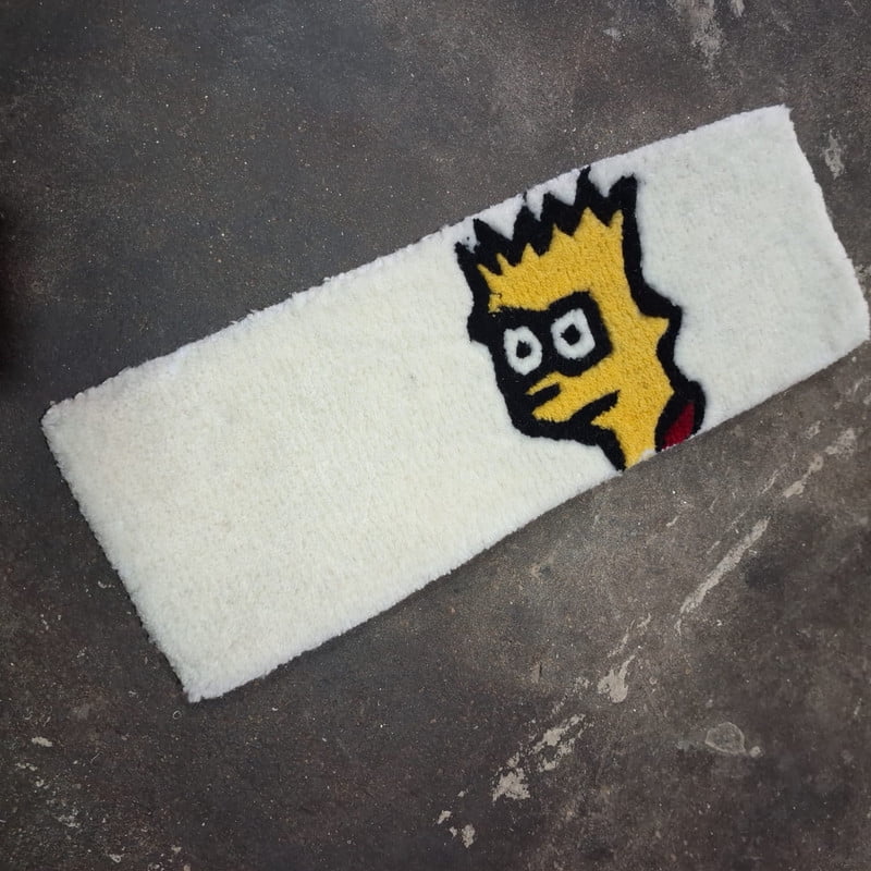 Special Rugs "Bart Simpson Peeking Rug – Fun and Playful Tufted Cartoon ...