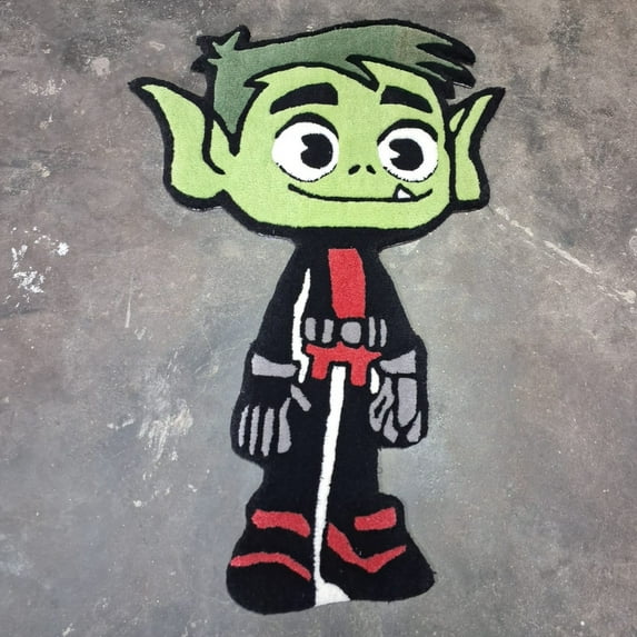 Special Rugs Hand-Tufted Cartoon Monster Rug, Irregular Green Character ...