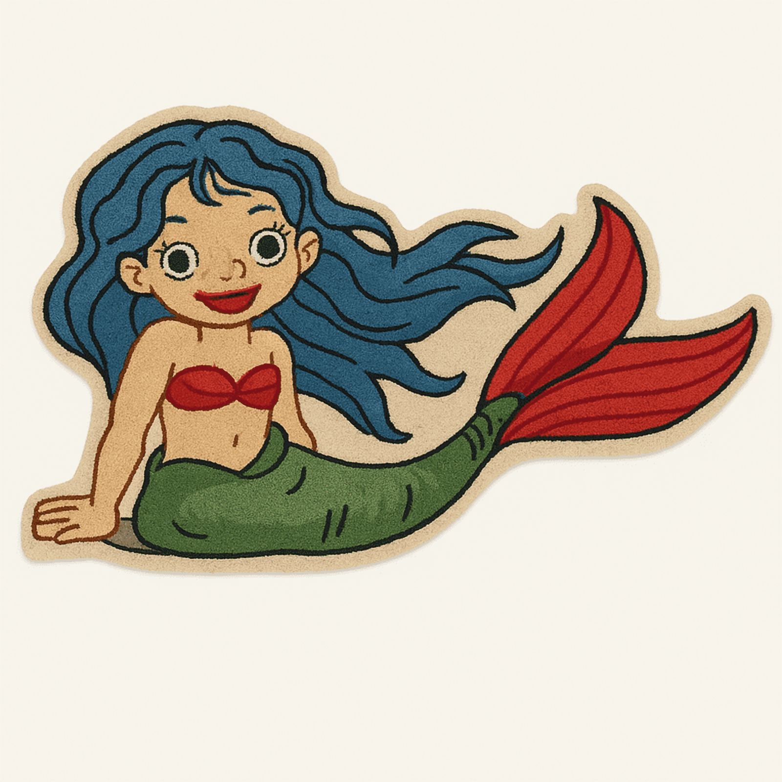 Special Rugs Hand-Tufted Mermaid Rug, Soft NZ Wool Rug for Home Decor ...