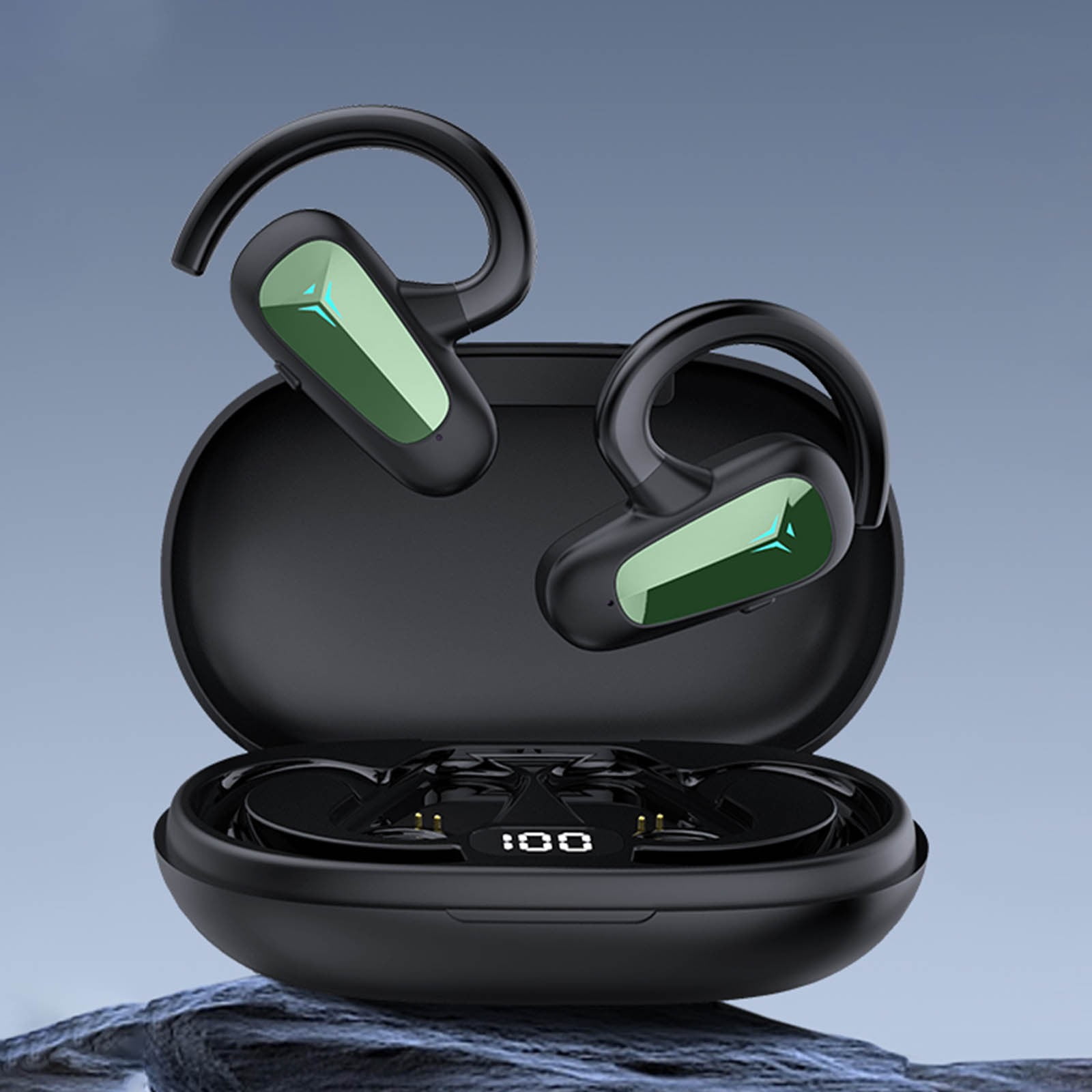 Special Savings,Bluetooth Earphones With Microphones Sport Ear Hook LED ...