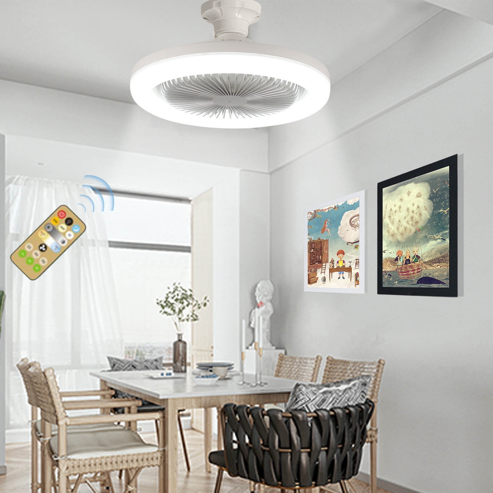 Special Savings, Ceiling Fan With Lights,Enclosed Low Profile Fan Light,Ceiling Light With Fan ...