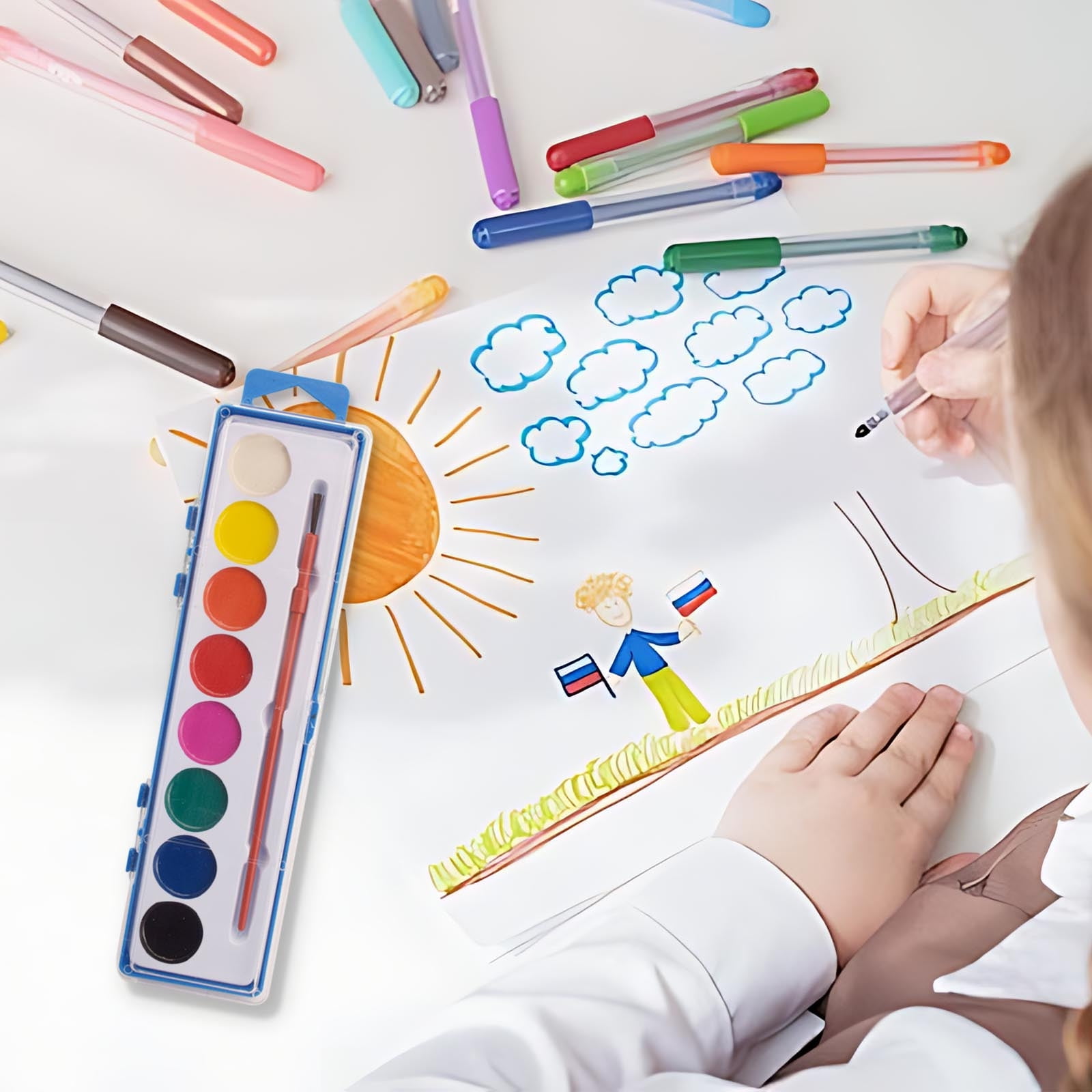 Special Savings, Children’s Watercolor Painting Set, 8-color Box, Solid ...