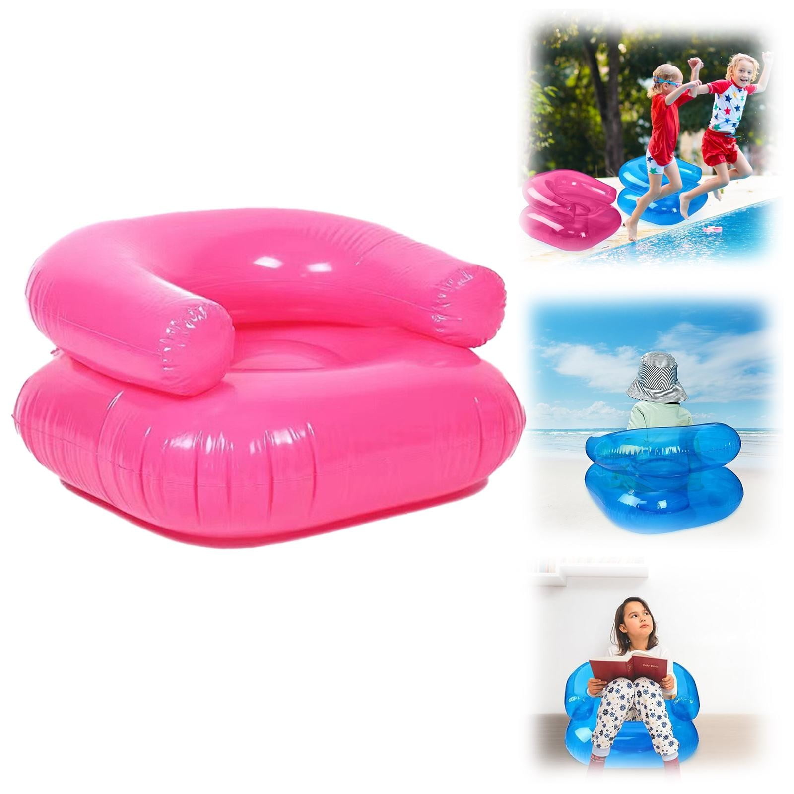 Special Savings! Inflatable Chair For Children Blue And Sequin ...