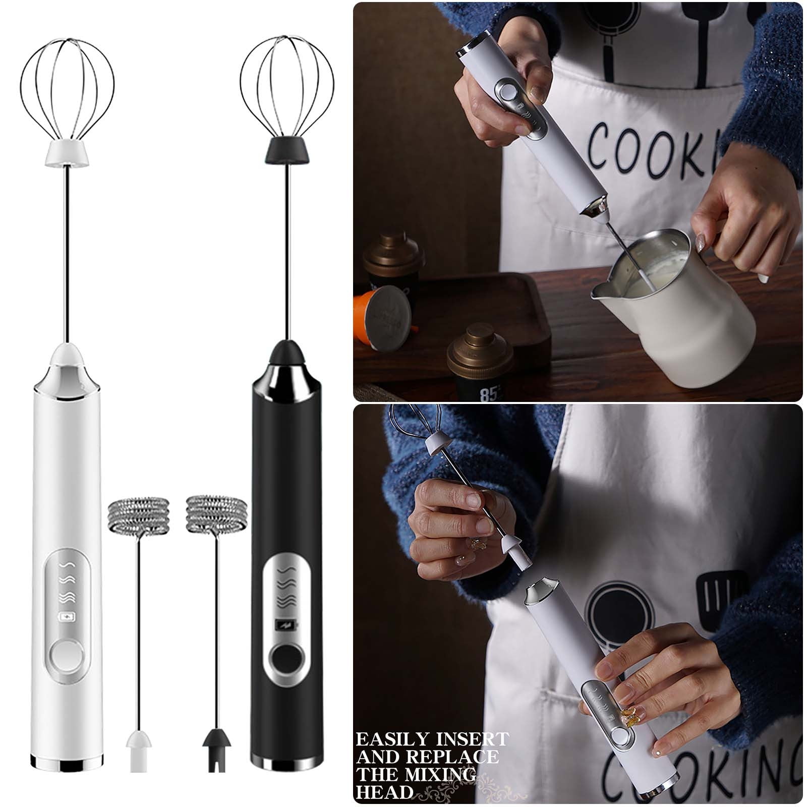 Special Savings, Rechargeable Milk Frother, Hand-Held Milk Whisk, USB ...