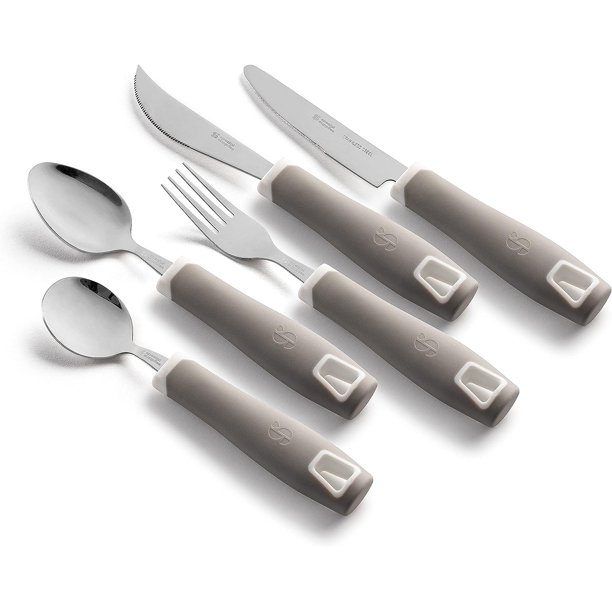 Special Supplies Adaptive Utensils 5-Piece Set Non-Weighted, Non-Slip ...