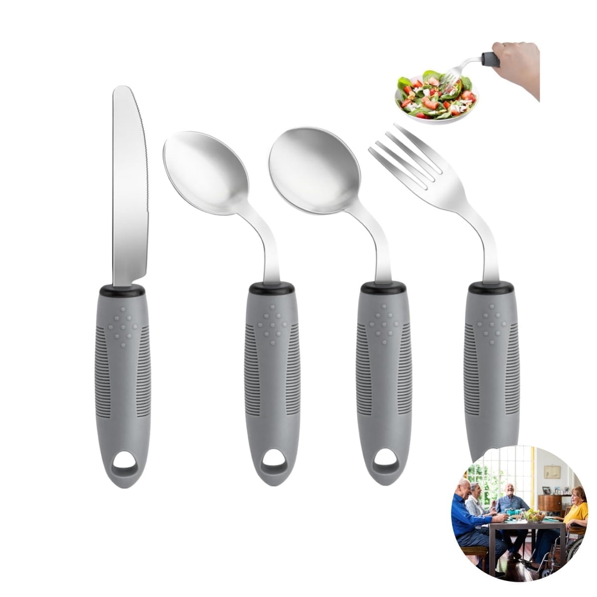 Special Supplies Adaptive Utensils,QZS Parkinsons Utensils for Tremors ...