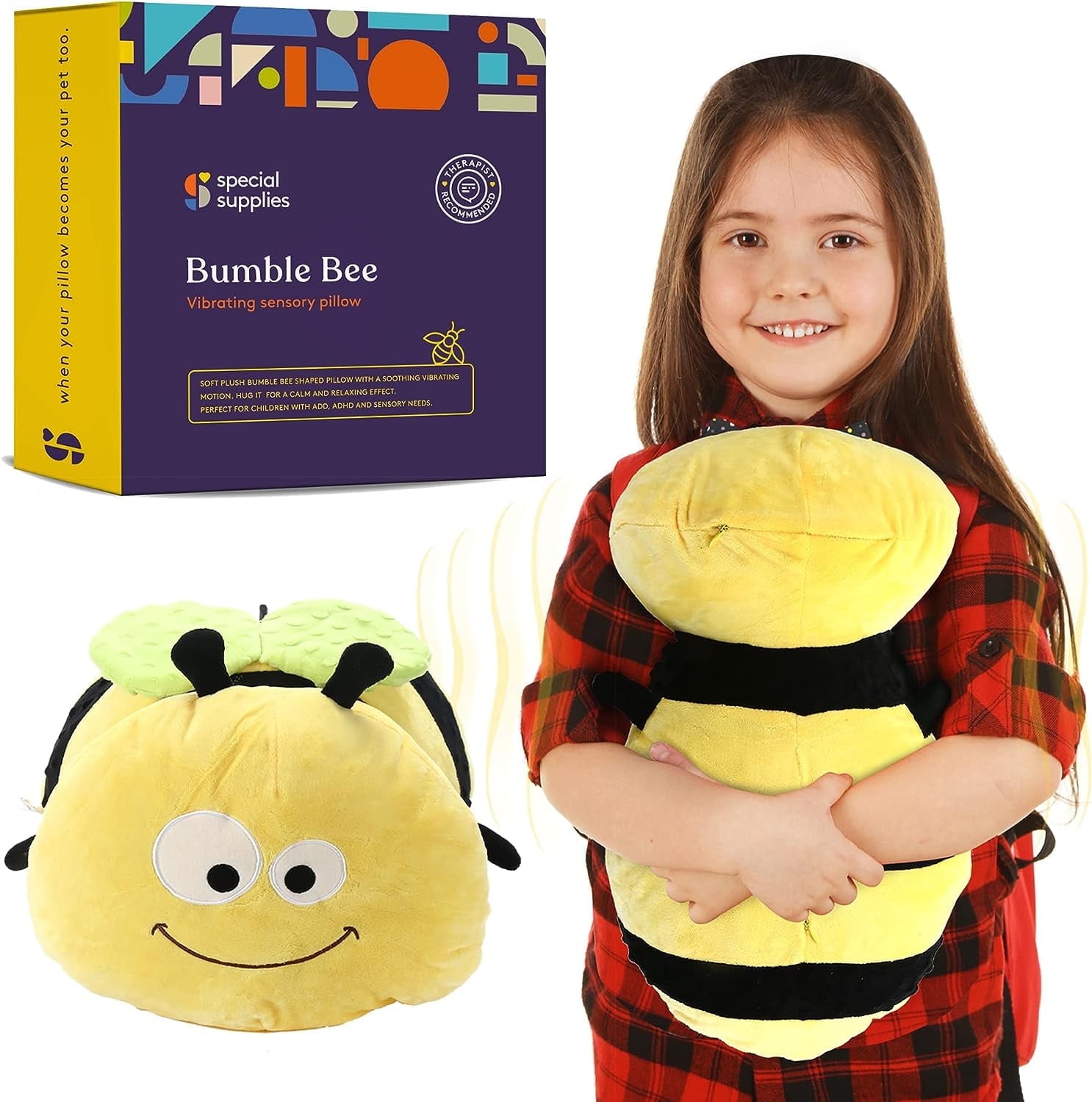 Special Supplies Bumble Bee, Sensory Vibrating Pillow, Autism Support ...