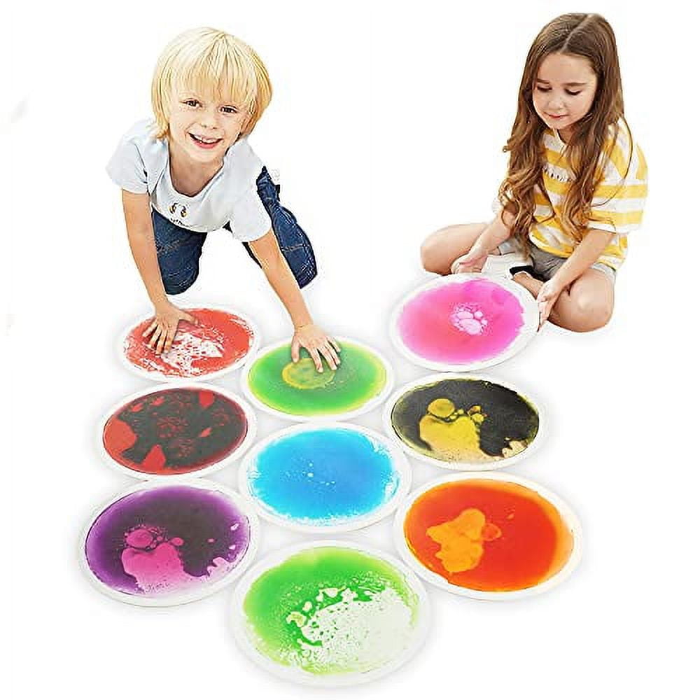 Special Supplies Circle Floor Liquid Tiles for Kids, Set of 9, Colorful ...