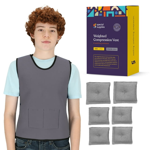 Special Supplies Weighted Sensory Compression Vest for Kids with ...