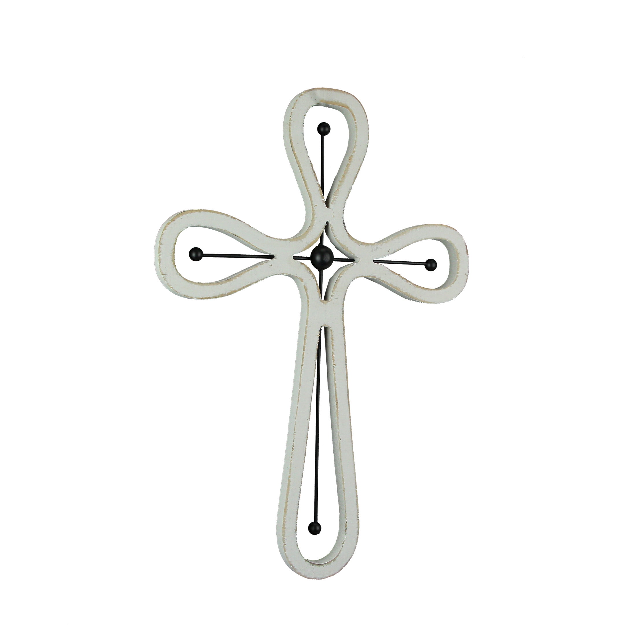 Special T Imports 16 inch Wood Metal Scroll Cross Wall Hanging Home ...