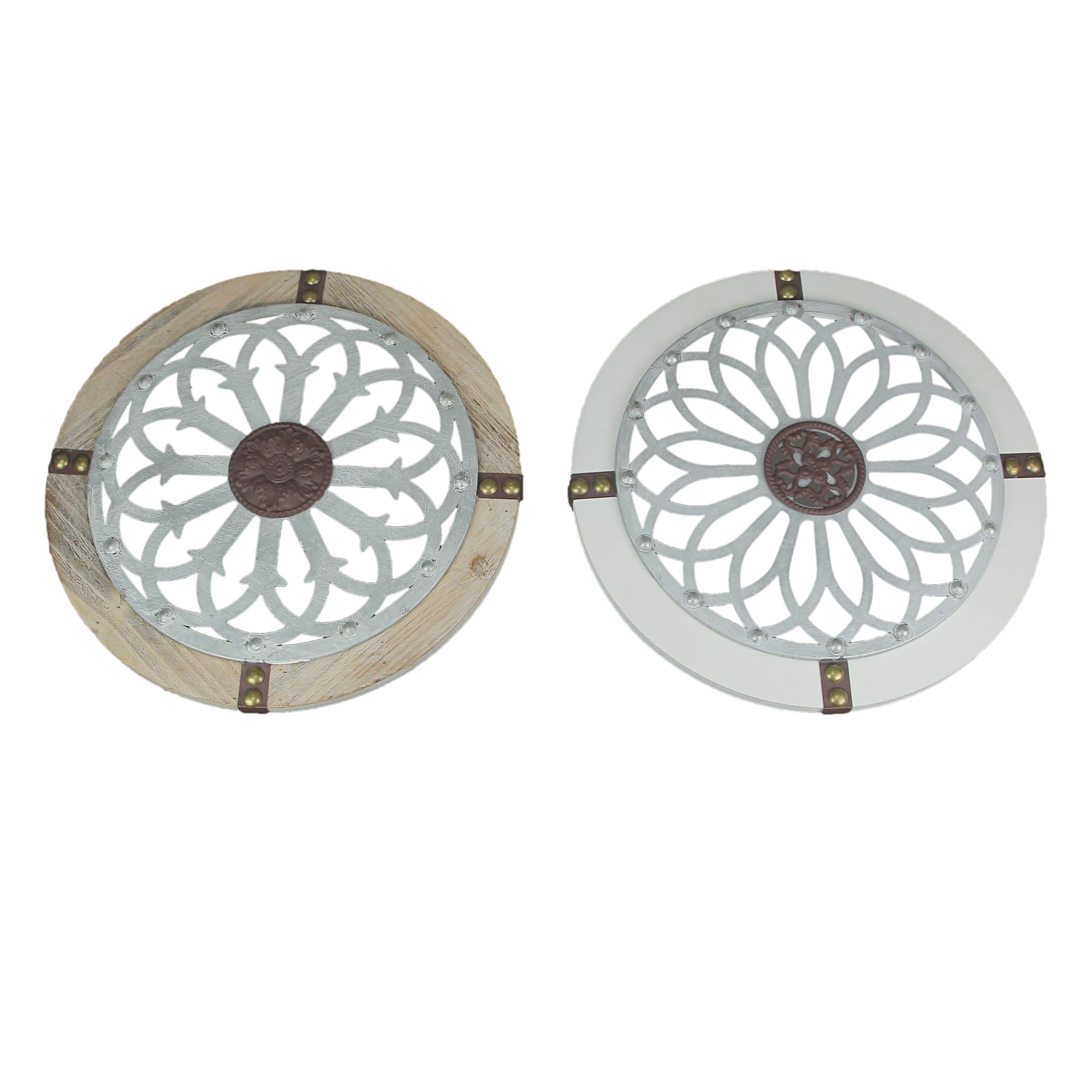 Special T Imports 18 inch Wood Metal Medallion Wall Art Rustic ...