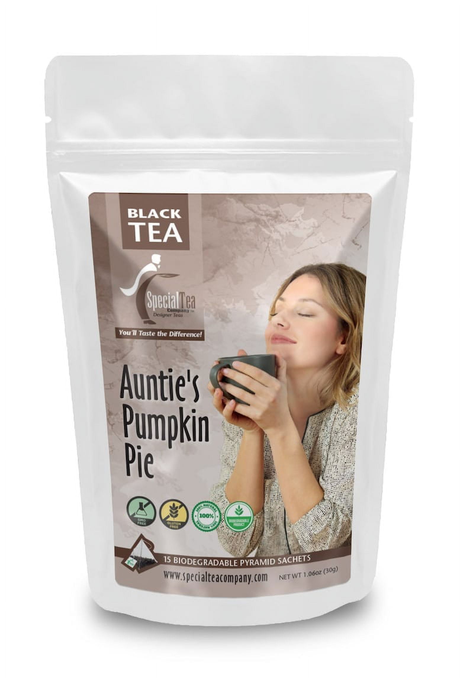 Special Tea Auntie's Pumpkin Pie Black Tea Pyramid 15 Sachets - Walmart.com