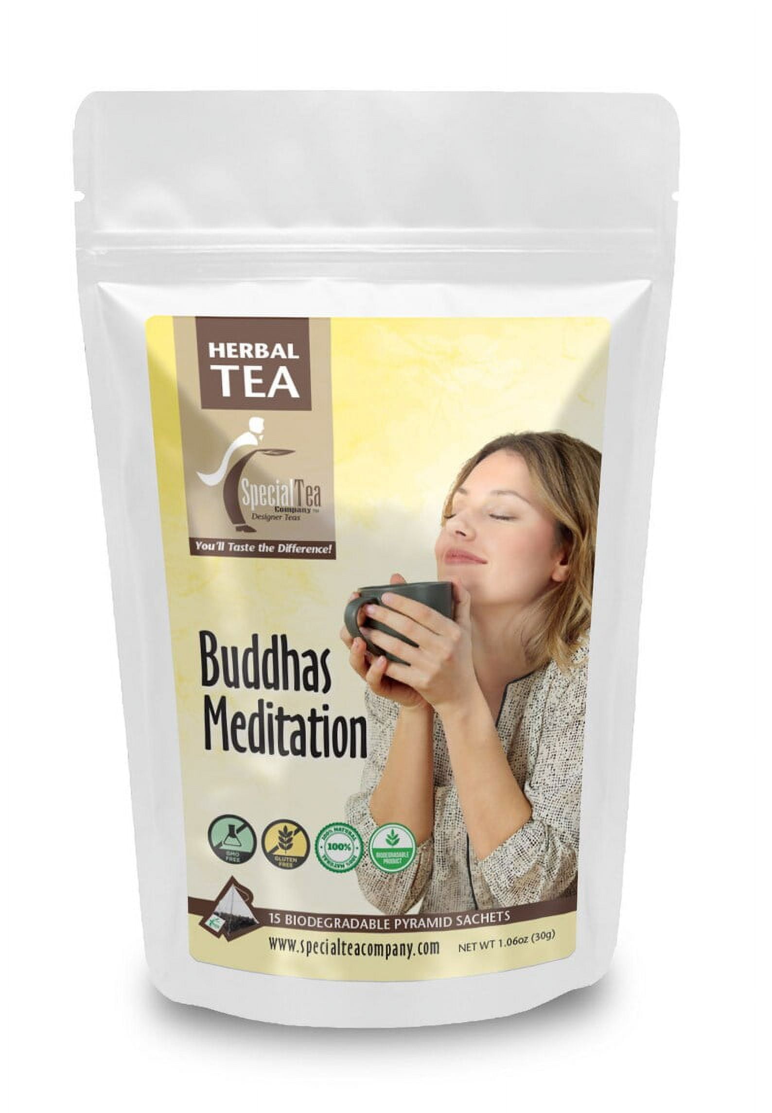 Special Tea Buddhas Meditation Herbal Tea Pyramid 15 Sachets - Walmart.com
