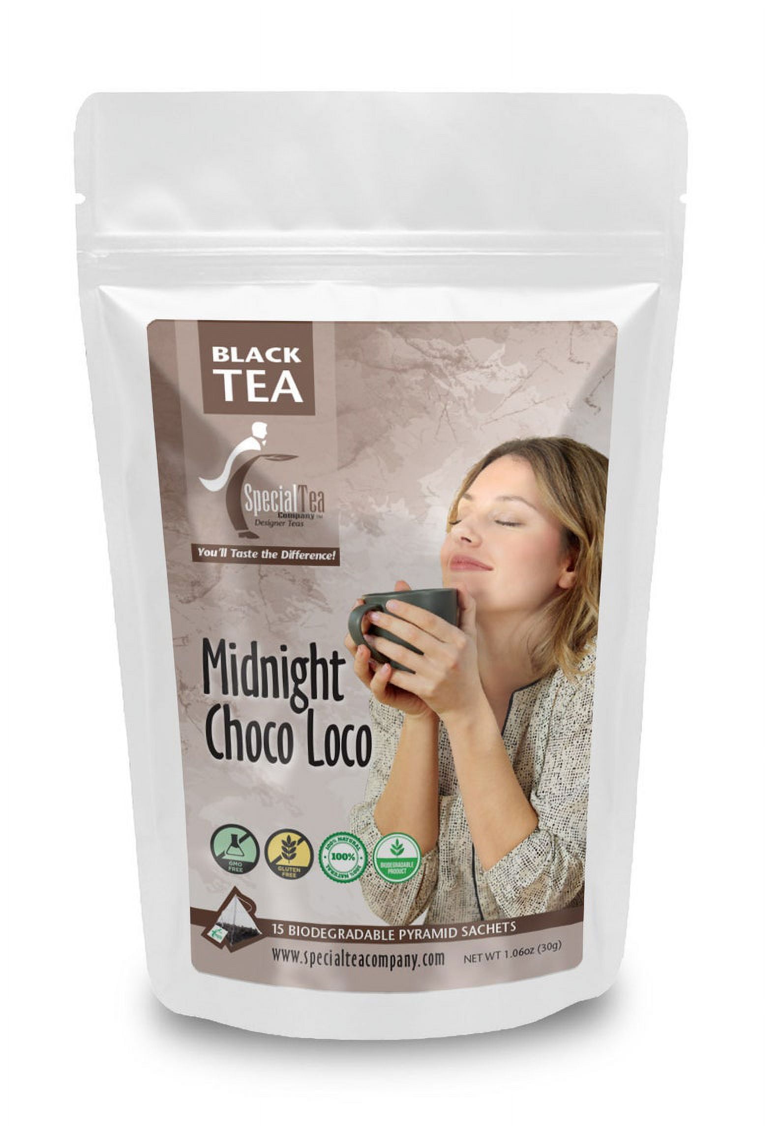 Special Tea Midnight Choco Loco Black Tea Pyramid 15 Sachets - Walmart.com