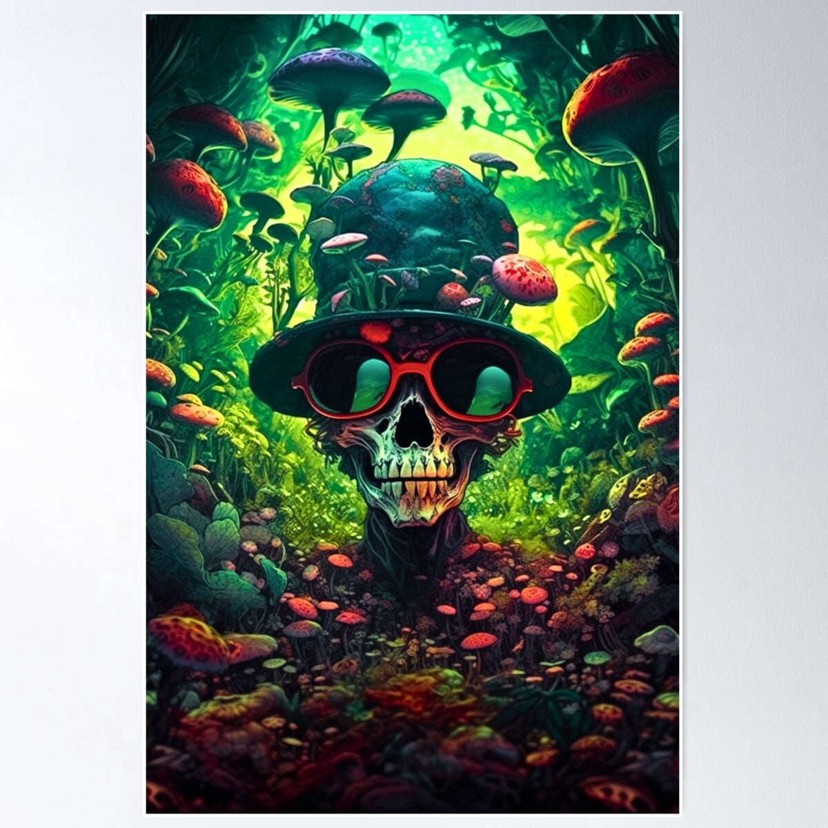Special Whimsical Psychedelic Skull Madhatter Skeleton Art Graphic ...
