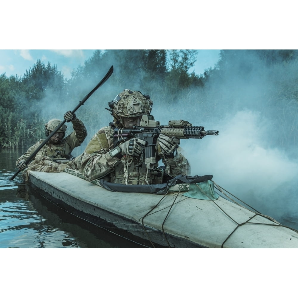 Special forces operators in a military kayak. Poster Print by Oleg ...