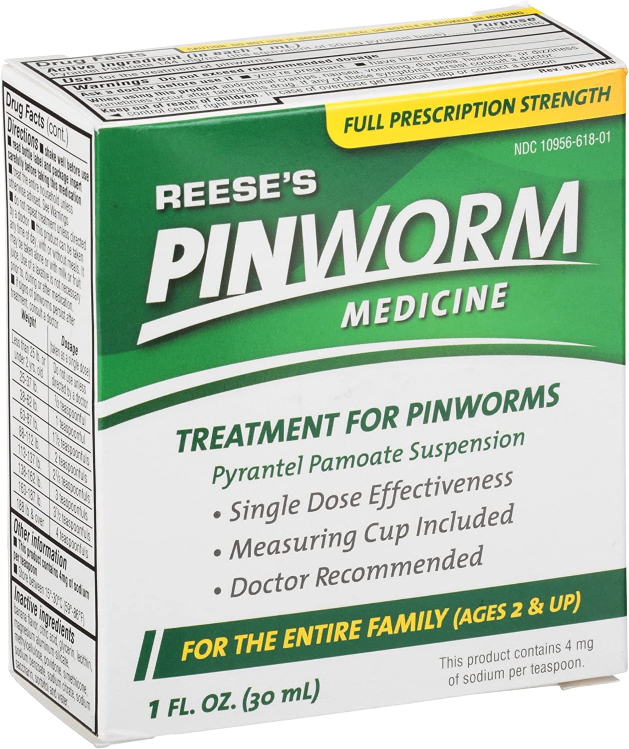 Reeses Pinworm Medicine Full Strength Liquid - 1 Oz - 5 Pack - Walmart.com