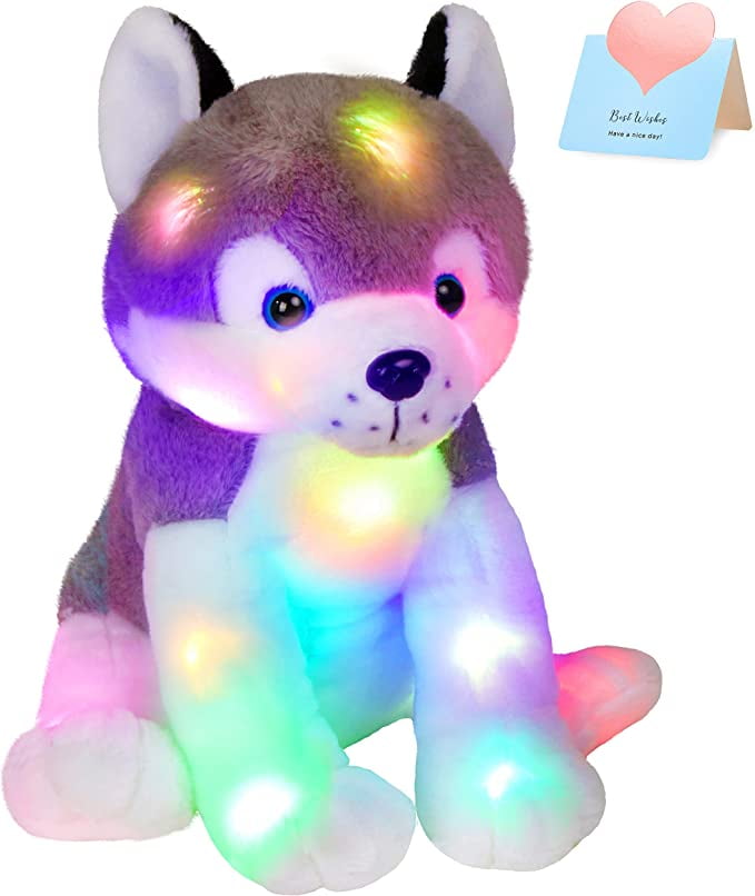 SpecialYou Glow Husky Stuffed Animal Creative LED Puppy Dog Plush Toy ...