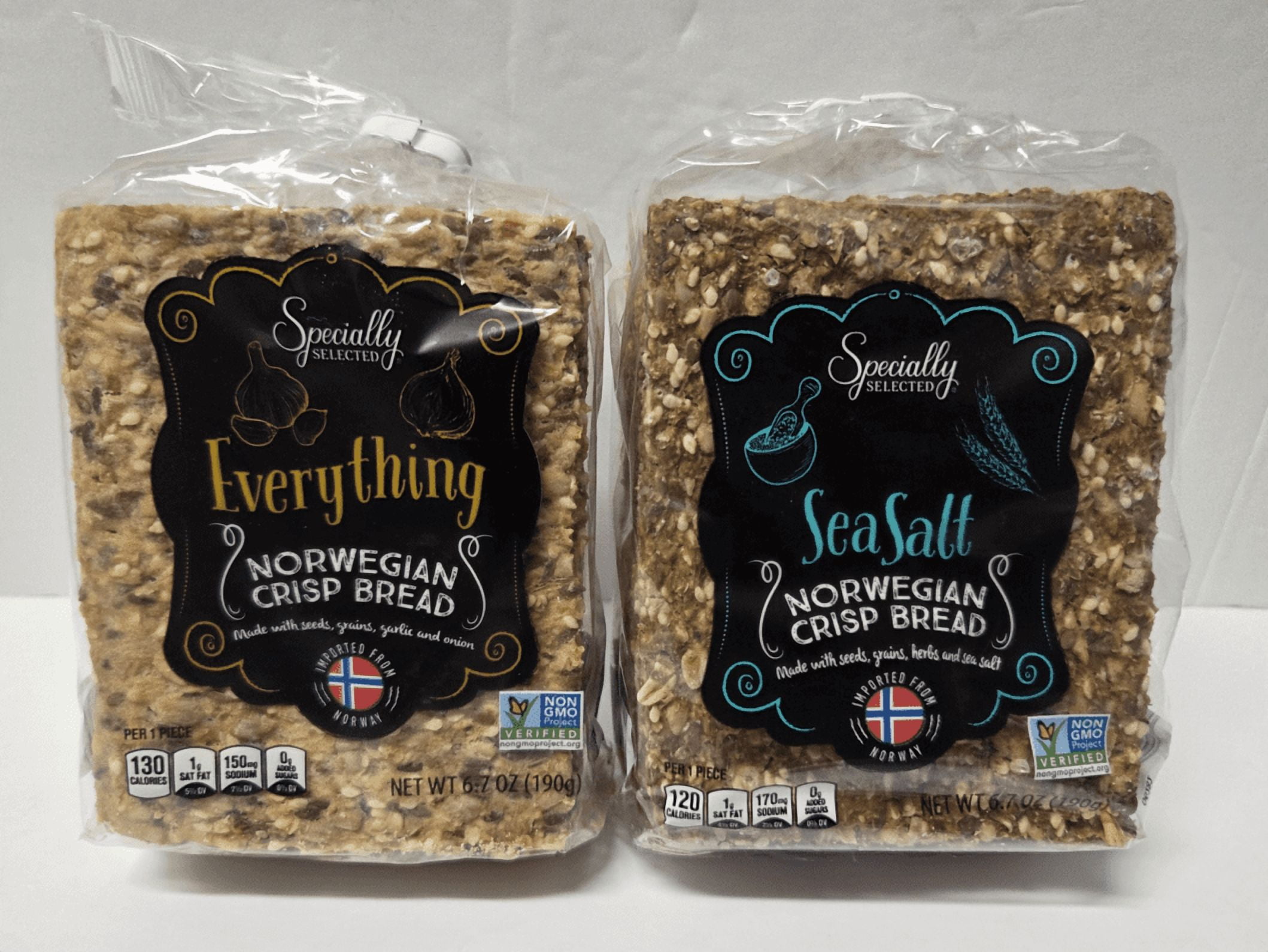 Specially Selected Norwegian Crisp Bread Everything & Sea Salt 6.7oz ...
