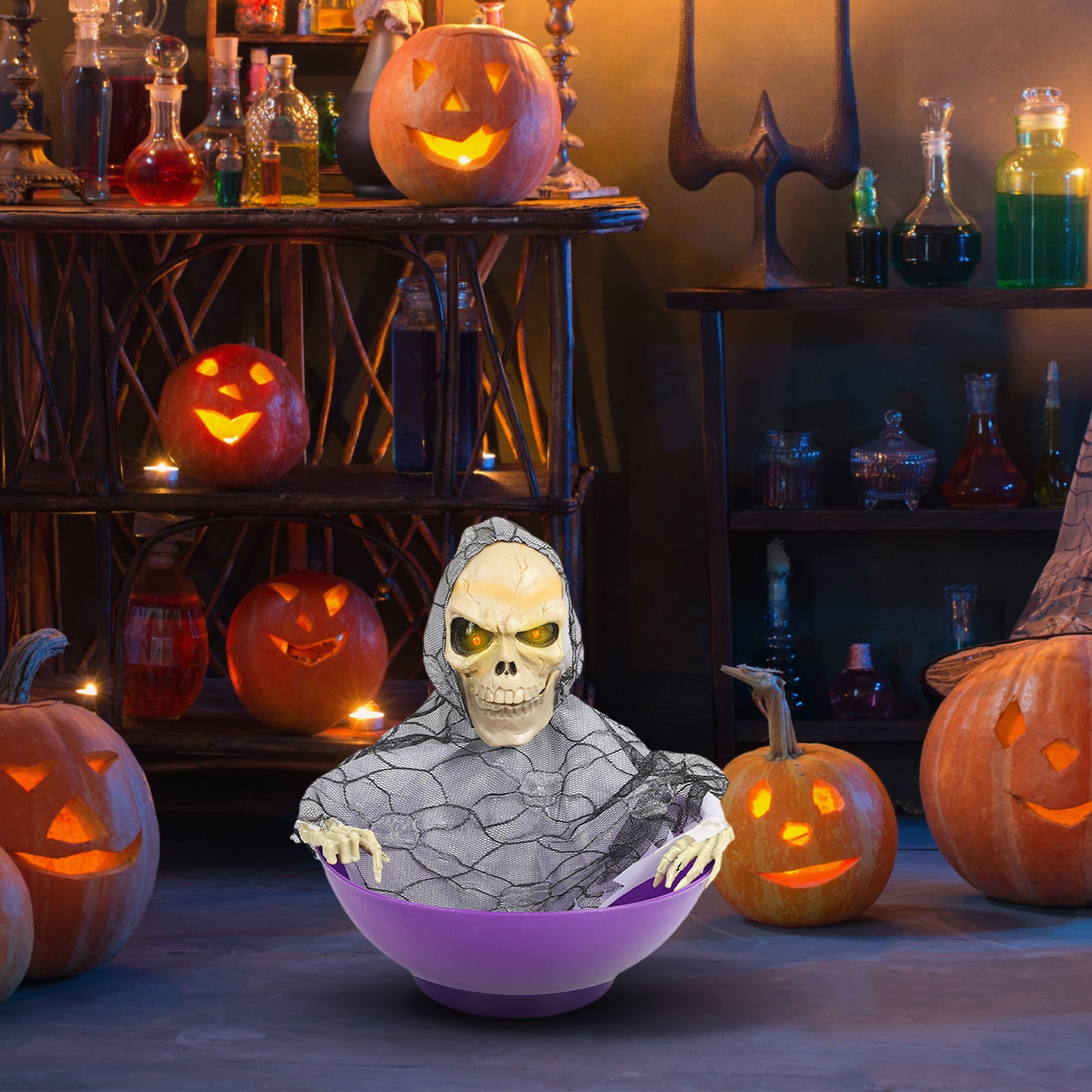 Special offer！Animated Halloween Candy Bowl Motion Activated Candy ...