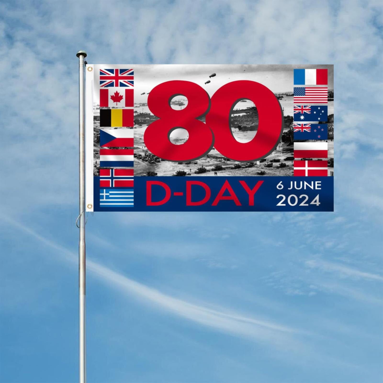 Specialoffer！D DAY 80th Anniversary Flag Banner Decorations D Day 80th ...