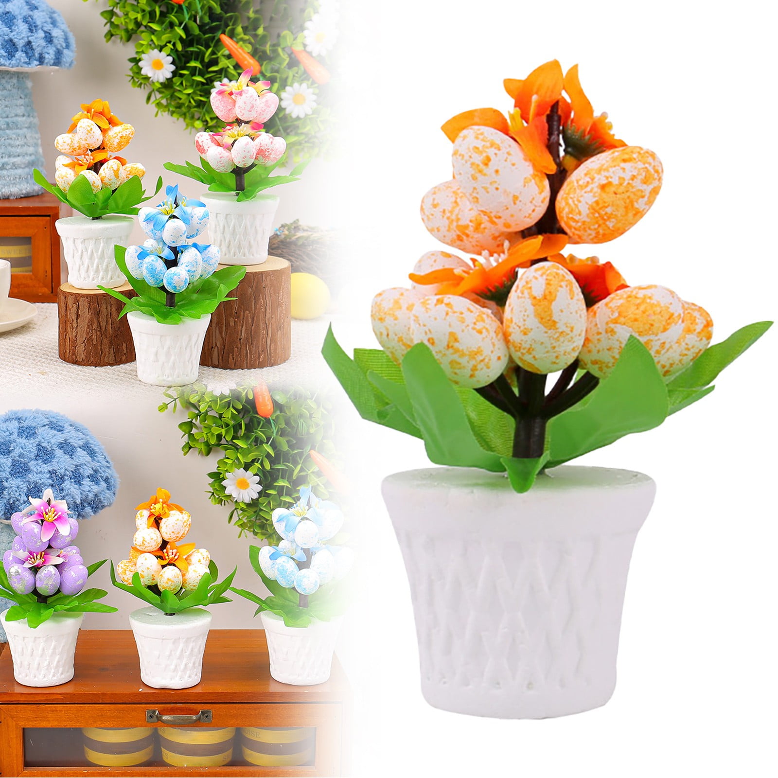Specialoffer！ Easter Table Tree Artificial Egg Tree Easter Decorations ...