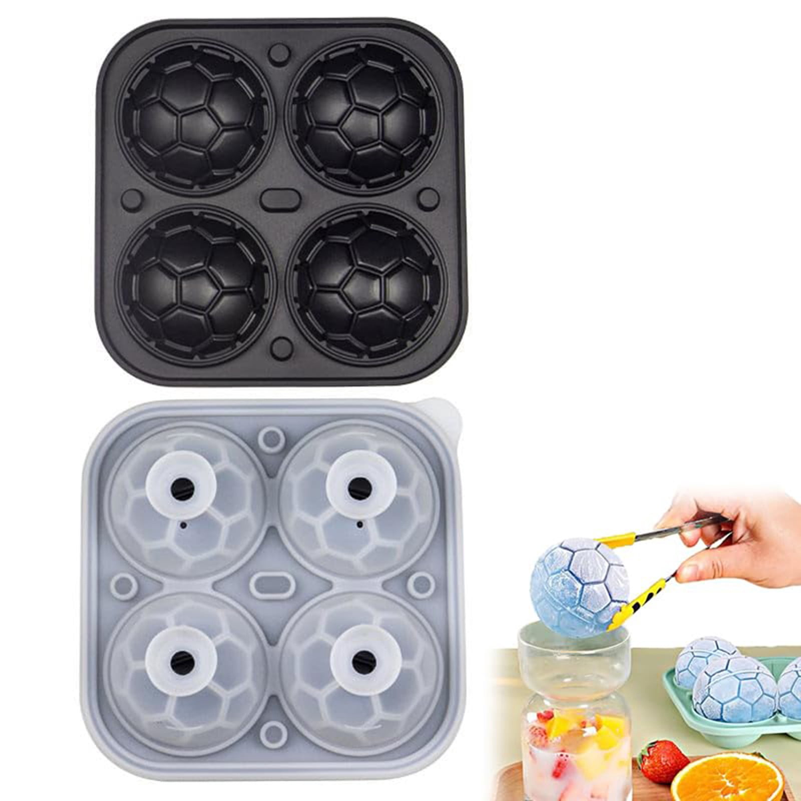 Specialoffer！ Silicone Football Ice Moulds Big Ice Ice Puck Moulds ...