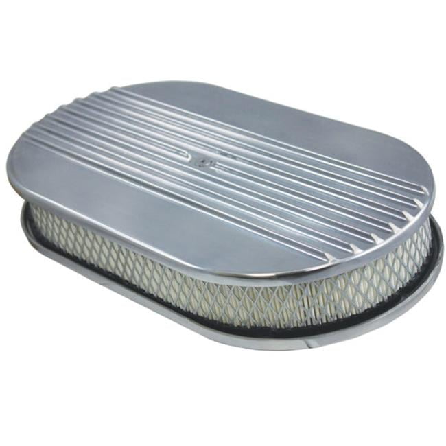 Specialty Chrome 15 x 2 in. Oval Half Finned Top Air Cleaner Kit 15 x 2 ...