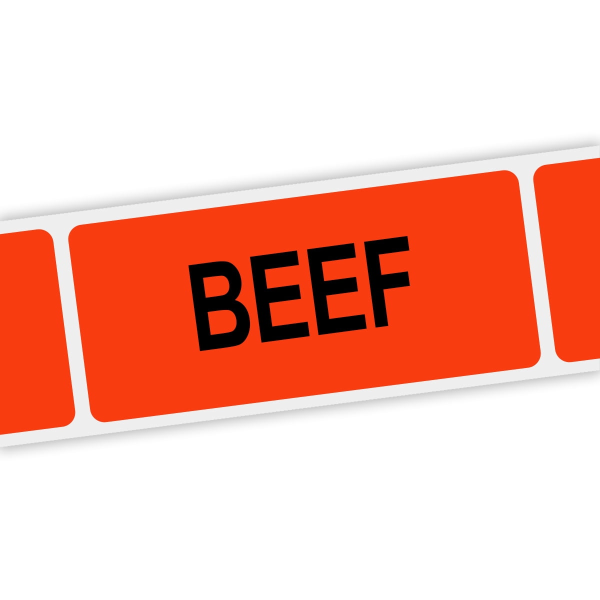 Specialty Printing Beef Grabber Label Dayglo Red with Black Print, 1. ...