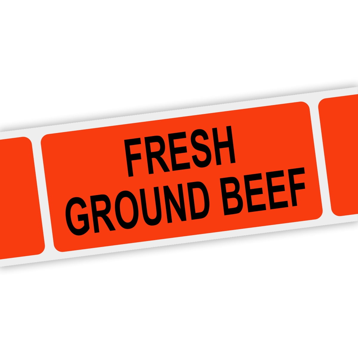 Specialty Printing Fresh Ground Beef Grabber Label Dayglo Red with ...