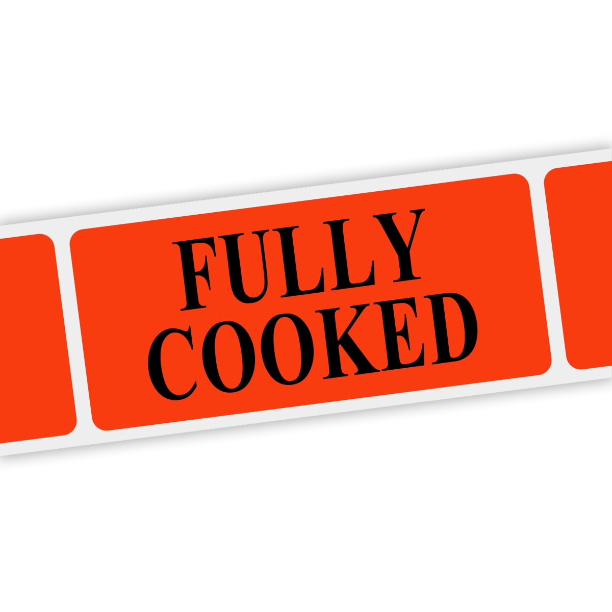 Specialty Printing Fully Cooked Grabber Label Dayglo Red with Black ...