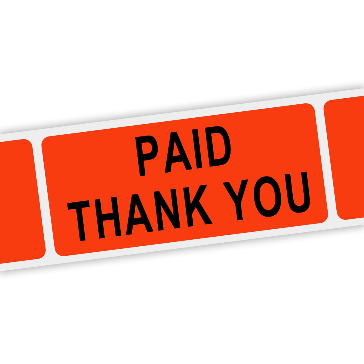 Specialty Printing Paid Thank You Grabber Label Dayglo Red with Black ...