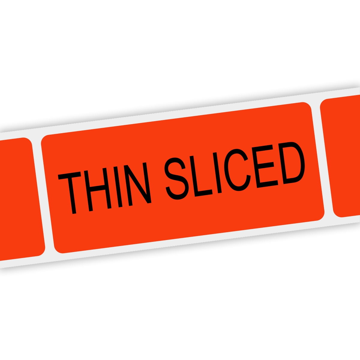 Specialty Printing Thin Sliced Grabber Label Dayglo Red with Black ...