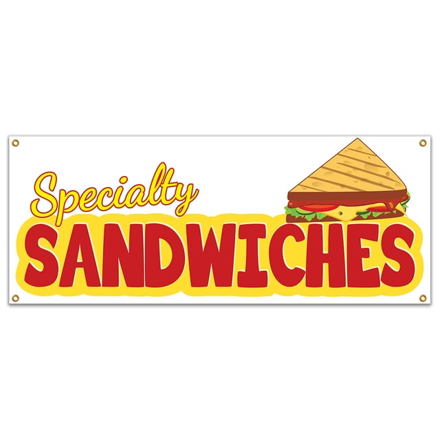 Specialty Sandwiches Banner 18" X 48" Heavy Duty 13 Oz Vinyl Banners ...