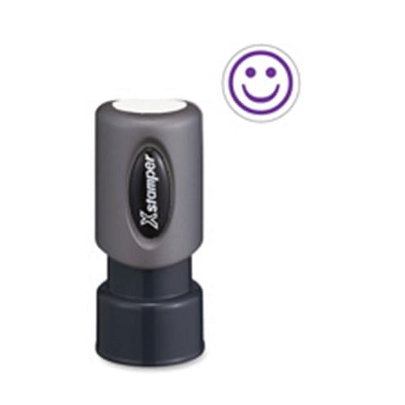 Specialty Stamp-Smiley Face-.63 in.-Pre-Inked-Purple - Walmart.com