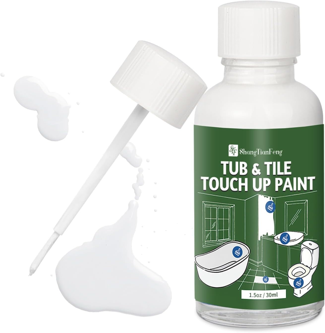 Specialty Tub and Tile Touch Up Paint Kit - High-Gloss White, Quick-Dry ...