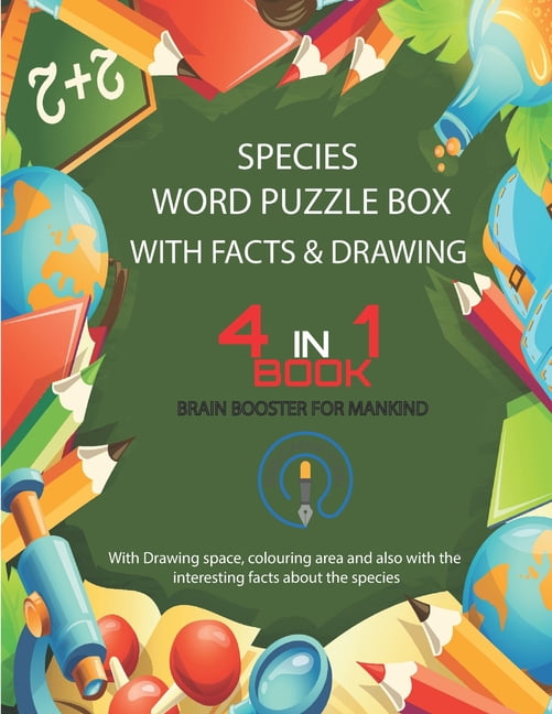 Species Word Puzzle Box with Facts and Drawing: Word Search with ...