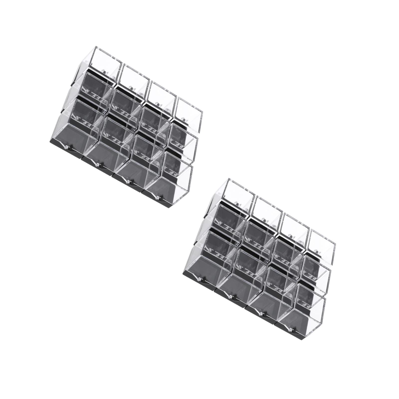 Pawsdot 2sets Boxes Mineral Specimen Display Box Square Display Case ...